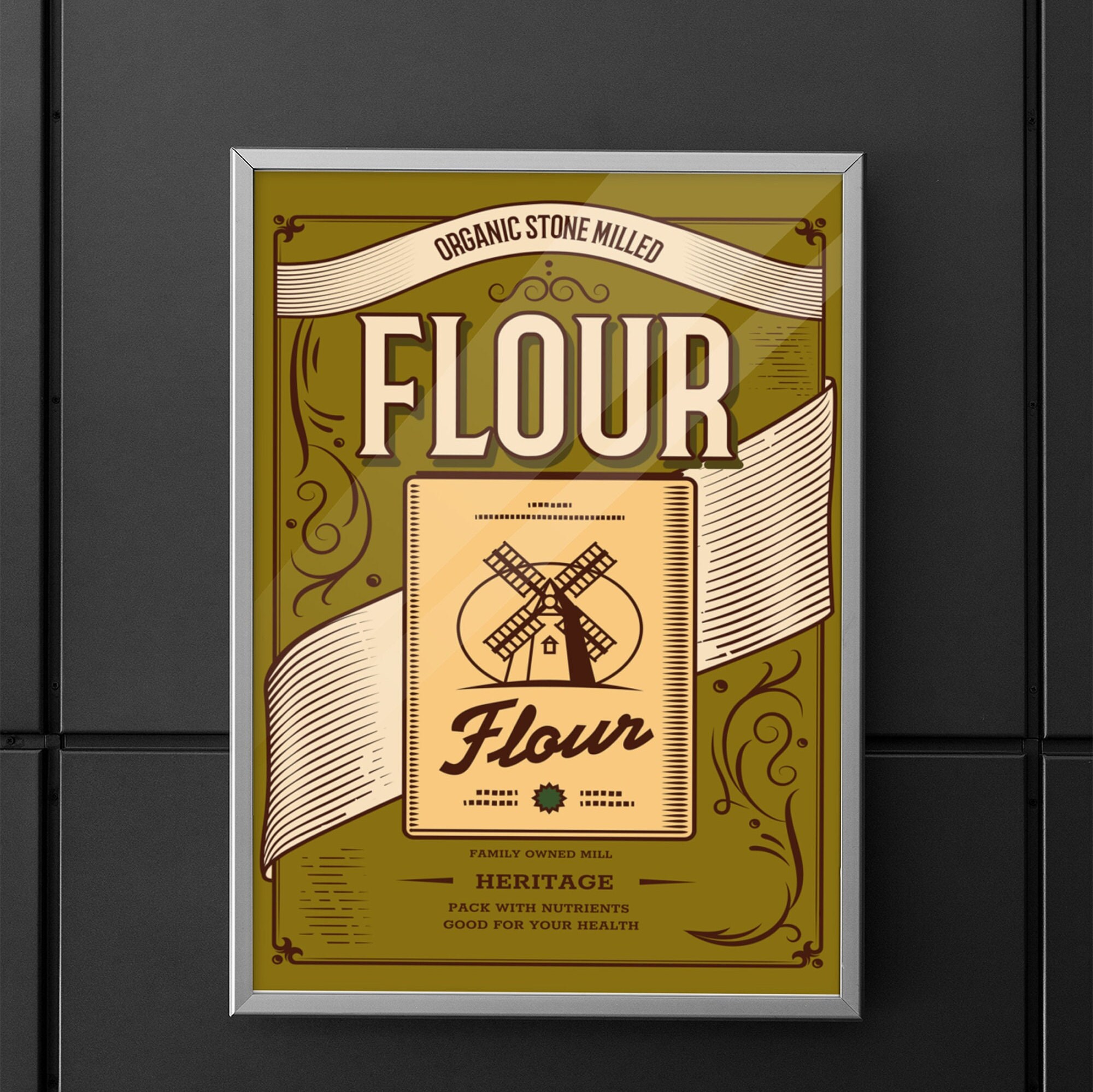 Vintage Flour Printable Art Poster, Digital Art Download, Vintage Food ...