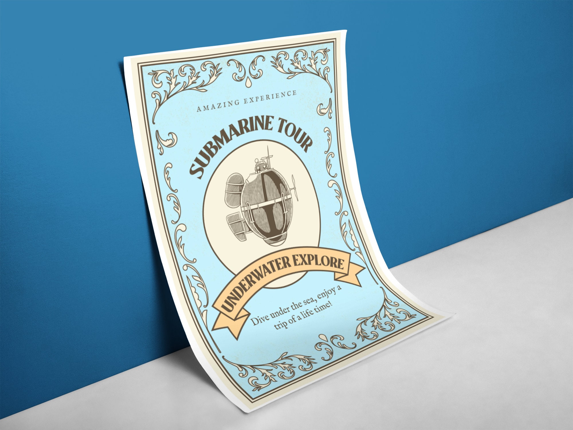 Retro Submarine Printable Art Poster, Digital Art Download, Retro ...