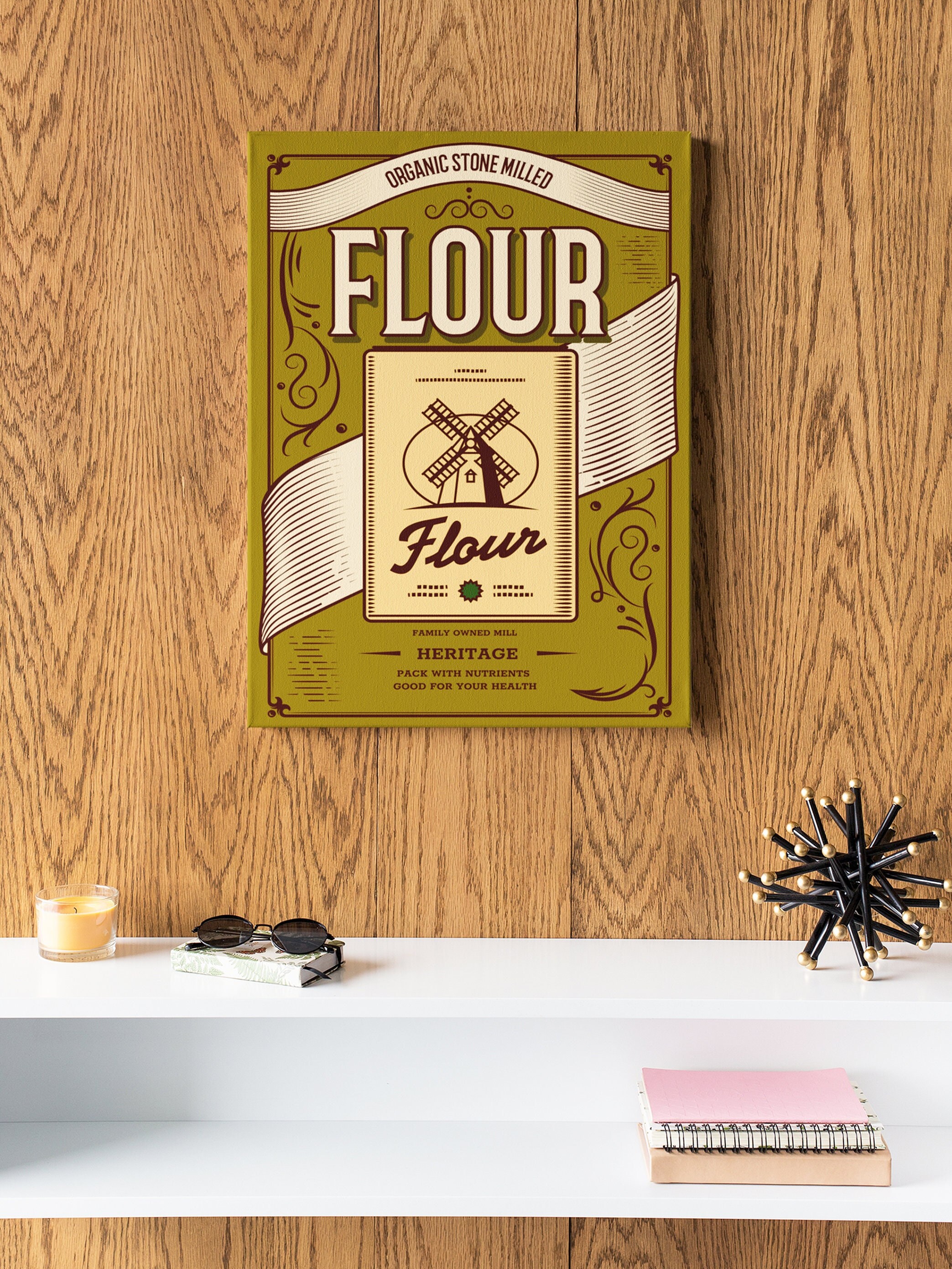 Vintage Flour Printable Art Poster, Digital Art Download, Vintage Food ...