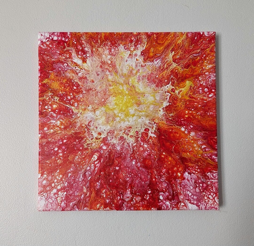 Solar Flare Series: Original Modern Fluid Pour Art Acrylic Painting ...