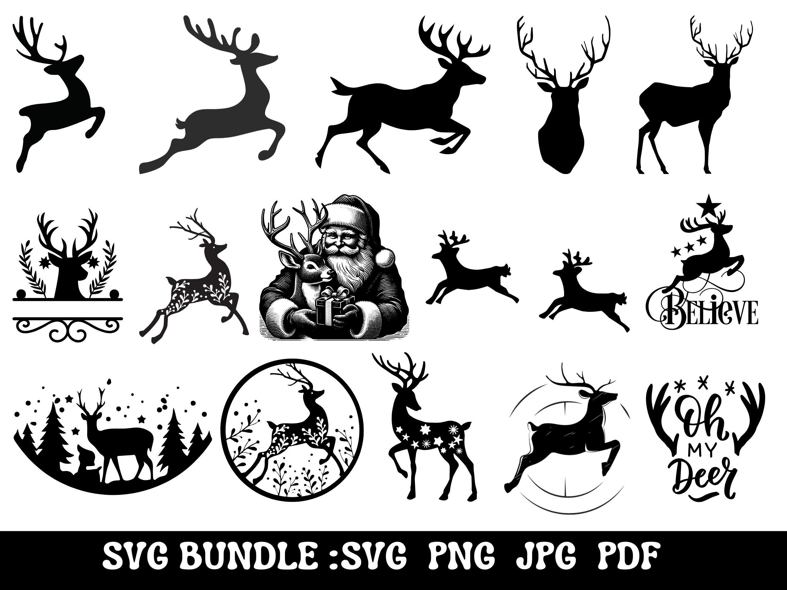 Christmas Reindeer SVG, Reindeer Svg Files for Cricut, Deer Bundle Svg ...