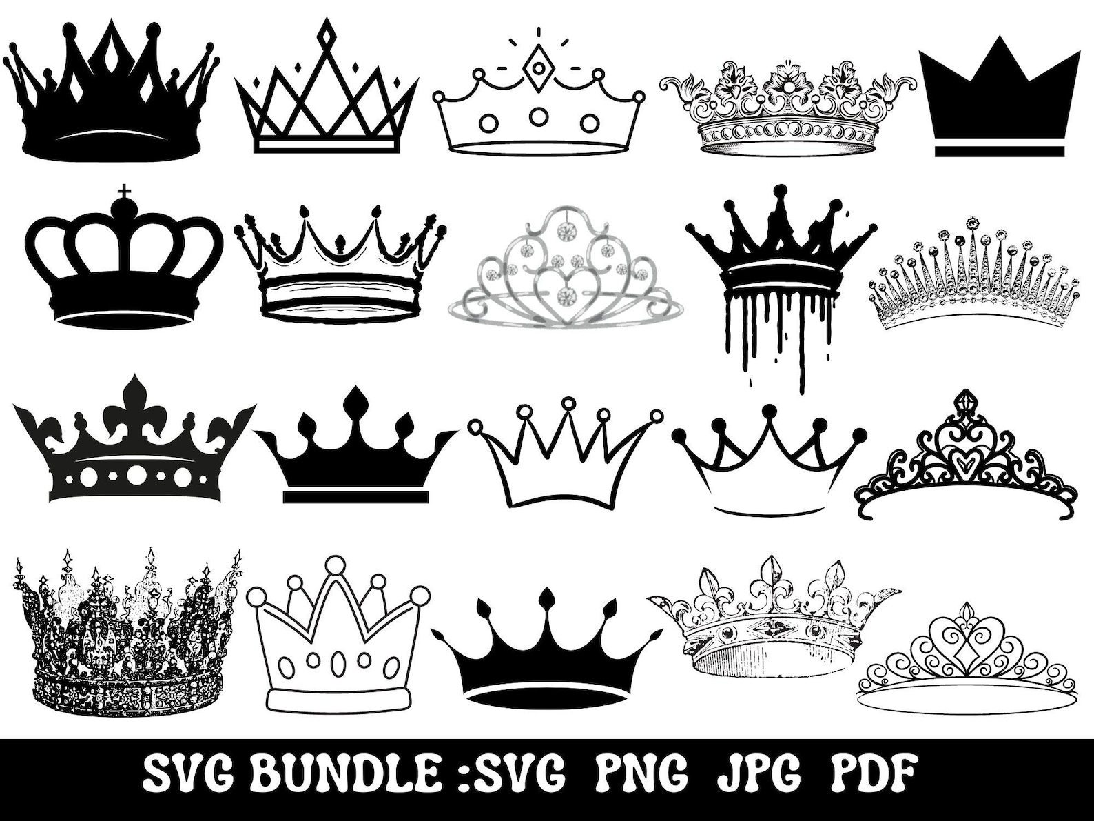 Royal Crown SVG File, King Crown SVG, Queen Crown SVG, Princess Tiara ...