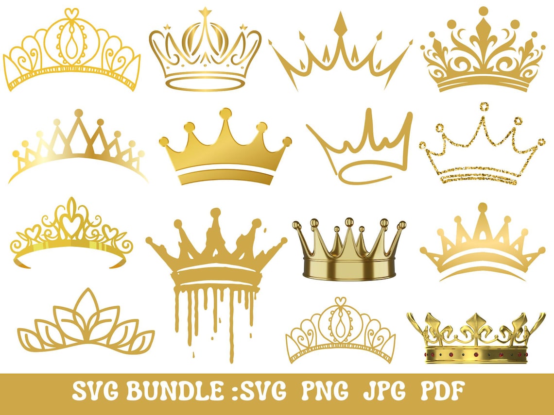 Königliche Kronen-Svg-Bundle, Königin Krone svg, Prinzessin Krone ...