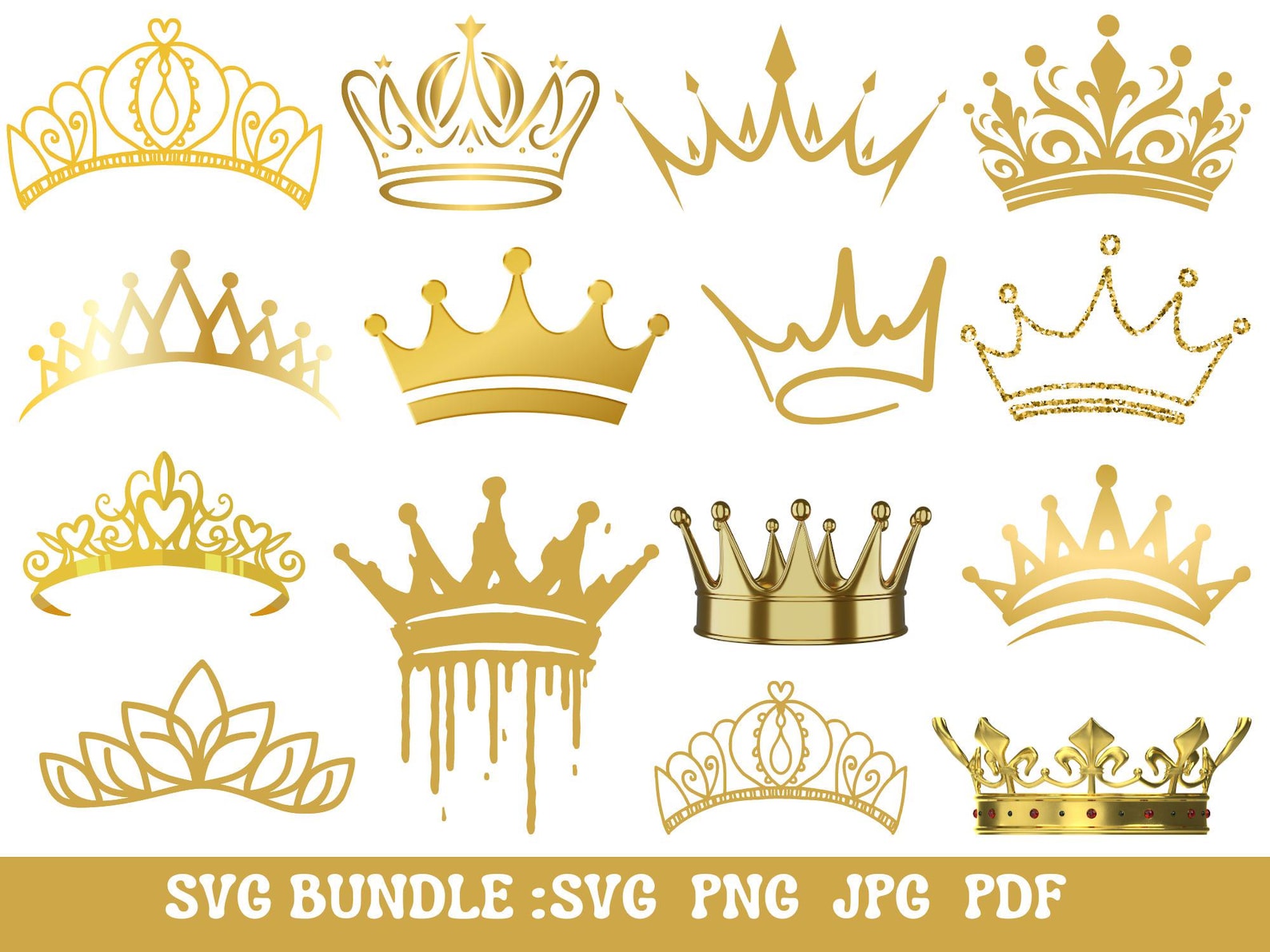 Königliche Kronen-Svg-Bundle, Königin Krone svg, Prinzessin Krone ...