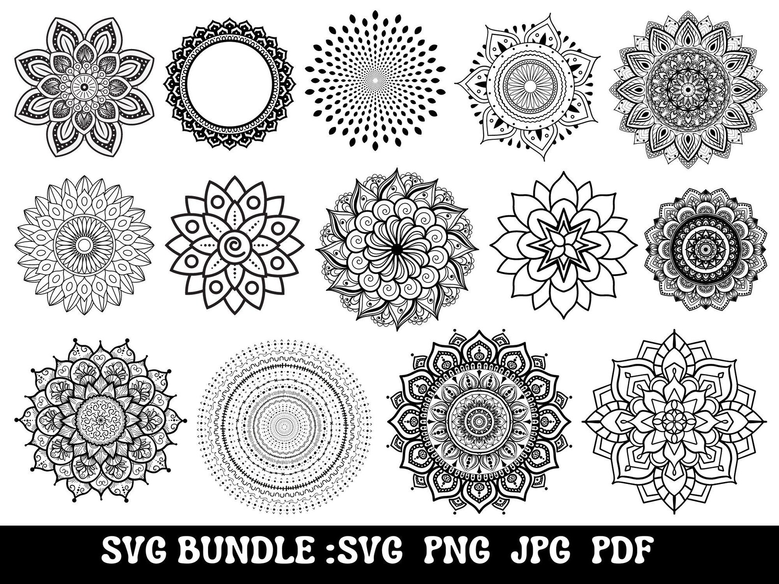 Mandala Svg Bundle, Mandala Svg, Mandala Flower Svg, Zentangle Svg ...