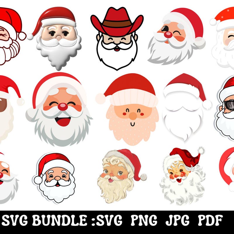 Santa Face Svg - Etsy