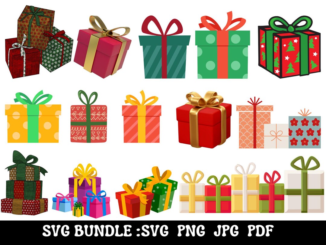 Presents Svg Bundle, Present Svg, Gift Svg, Gift Box Svg, Christmas ...