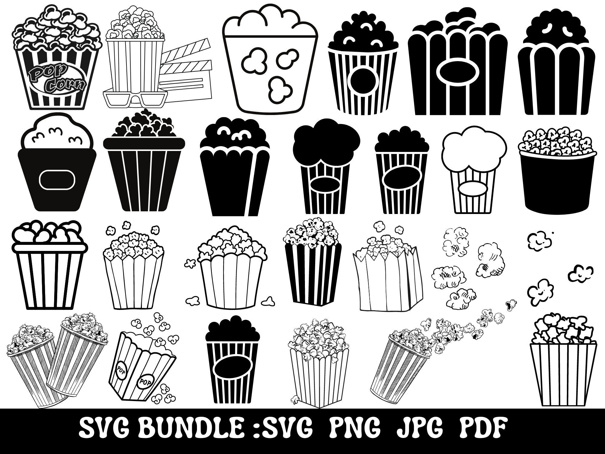 Popcorn Svg, Popcorn Png, Pop Corn Svg, Popcorn Cut File, Popcorn Clip ...