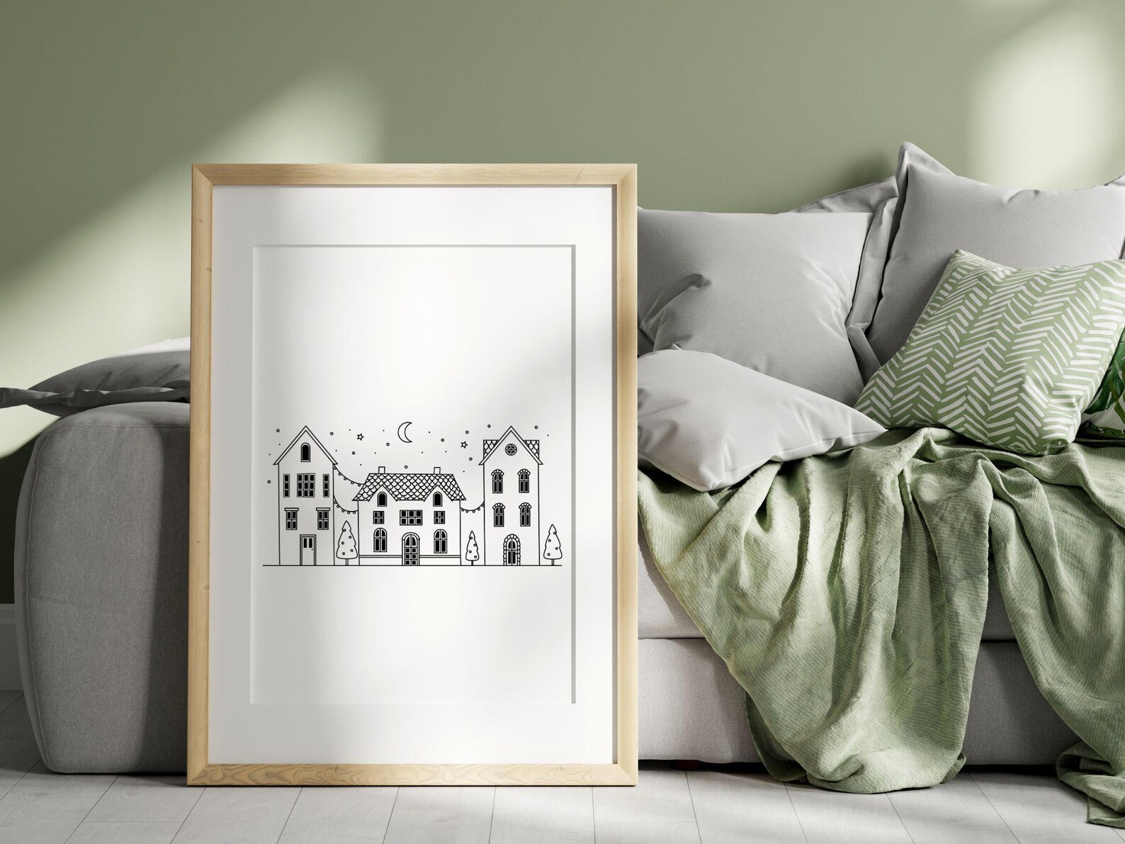 Plotter File SVG Winter Landscape Christmas Village Christmas Window ...