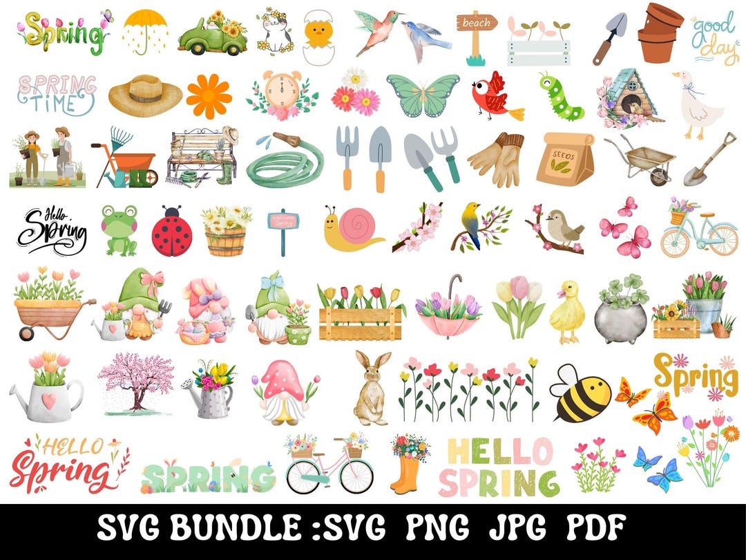 SPRING SVG , Spring Bundle Svg , Easter Svg, Spring Cricut , Spring ...