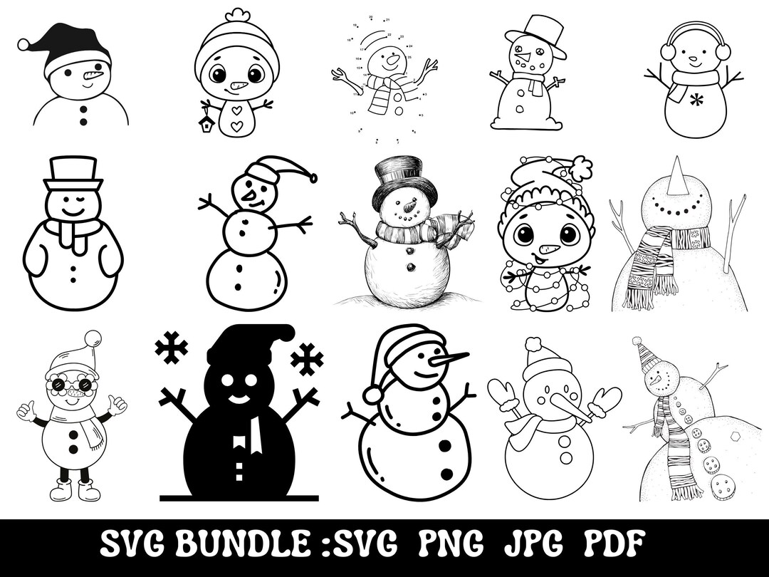 Snowman SVG. Snowman Clip Art in Svg Jpg Png. Vector Files Ideal for ...