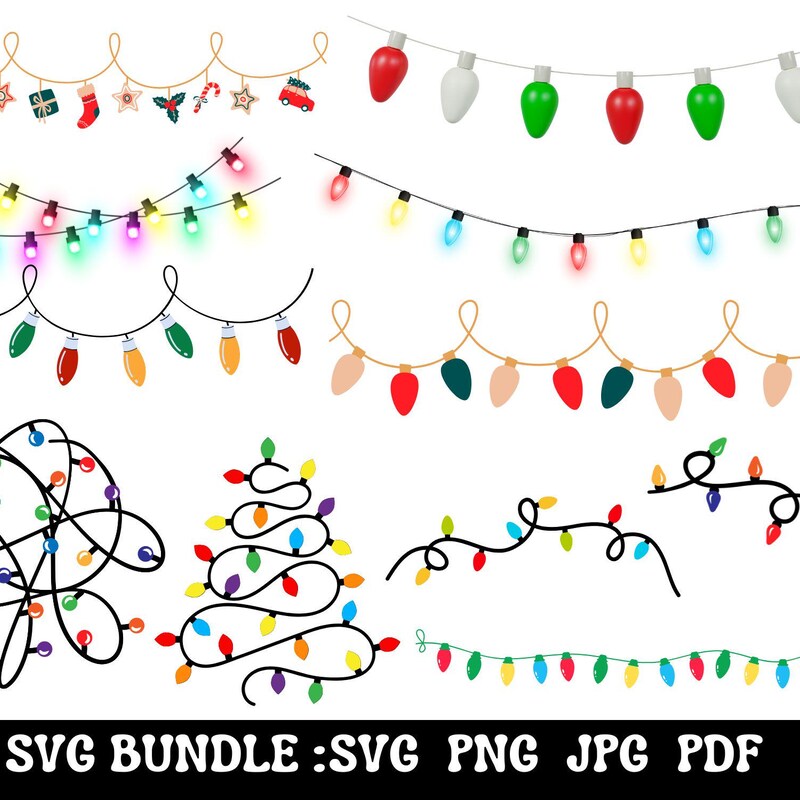 Christmas Lights Svg - Etsy