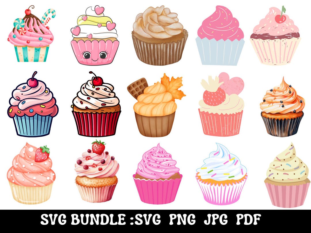 Birthday Cupcake SVG Cupcake SVG Muffin SVG Dessert Svg Sweets Svg ...