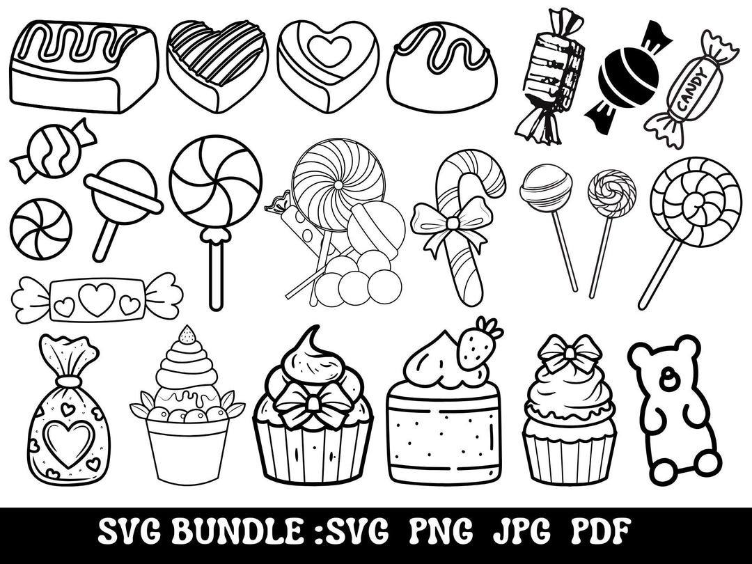 Candy Svg Bundle, Candy Party Svg, Candy Svg, Lollipop Svg, Sweets Svg ...