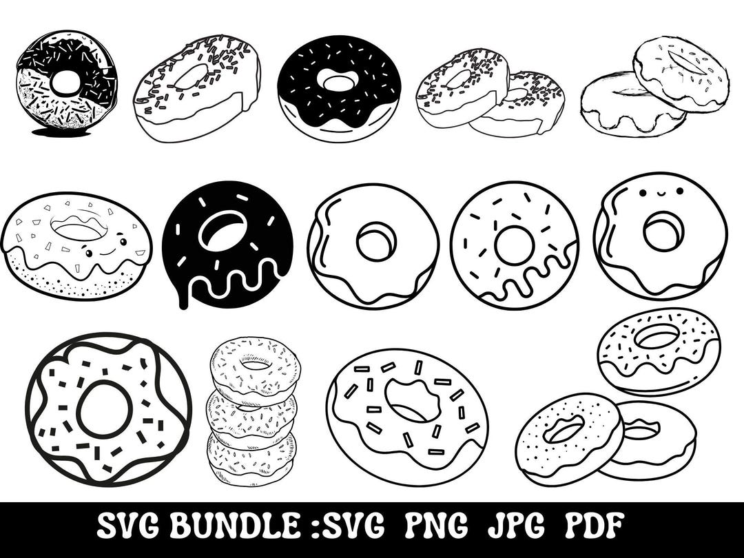 Donuts Watercolor Clipart Bundle PNG Sweet Doughnut Images, Tasty ...