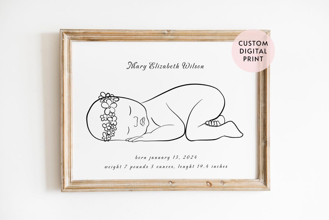 Custom Newborn Baby Poster Digital Download | Personalized Birth ...