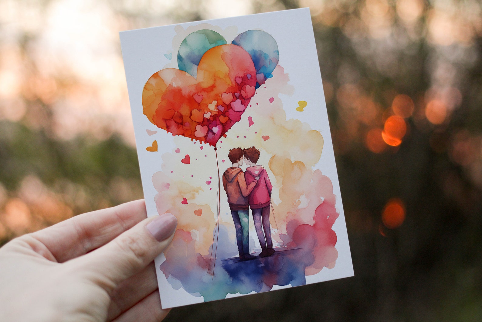 Gay Couples Postcards, 6 Printable LGBT Postcard Digital Download ...
