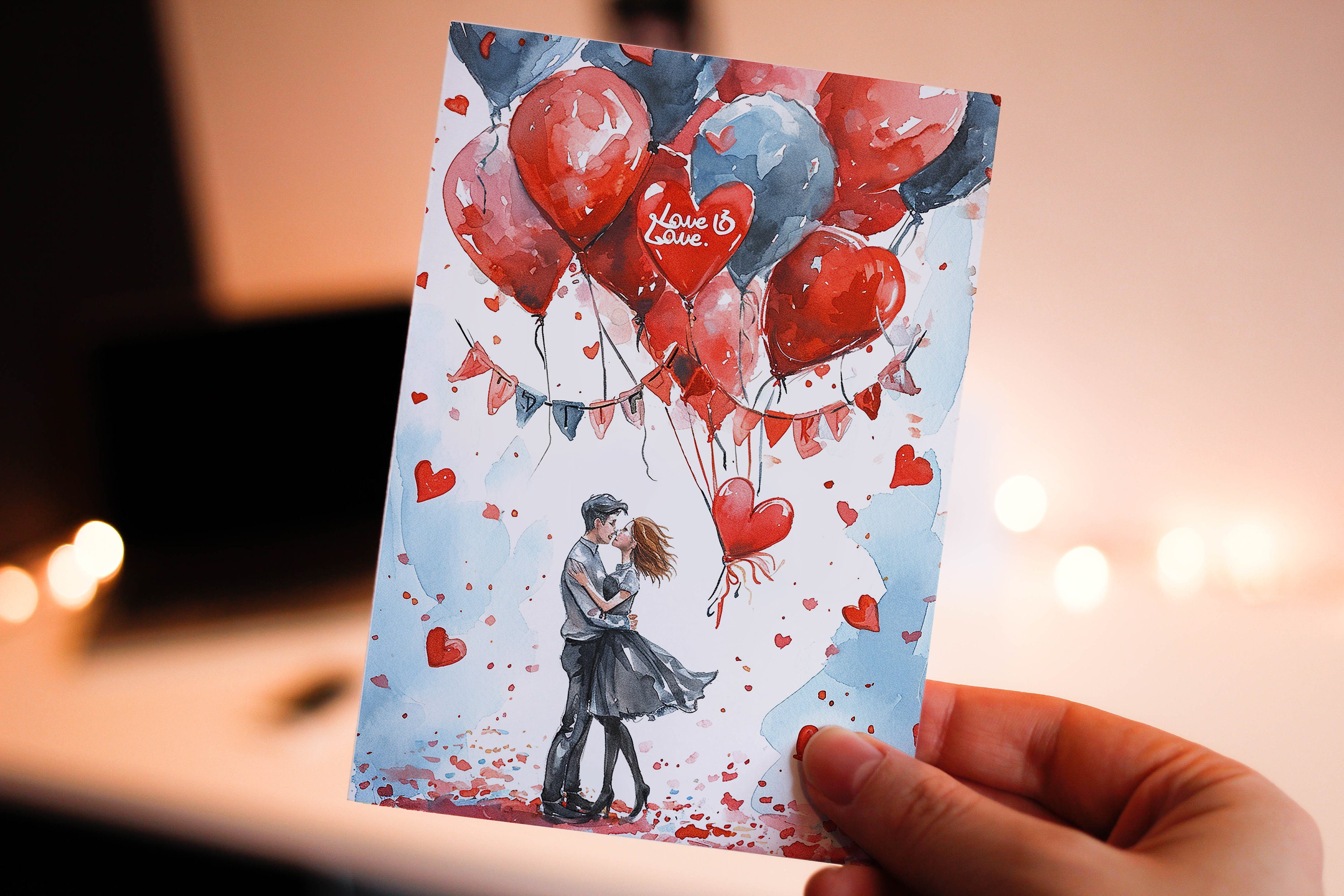 Love Postcards, 6 Printable Romantic Postcard Digital Download, Love ...