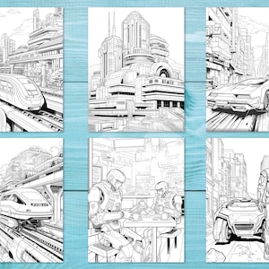 Cyberpunk Coloring Book, 31 Printable Fantastic Pages for Adults and ...
