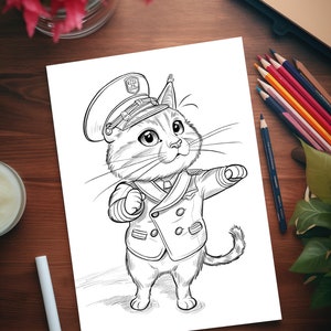 Cute Animals in Clothes Coloring Book, 30 Printable Cartoon Pages for ...