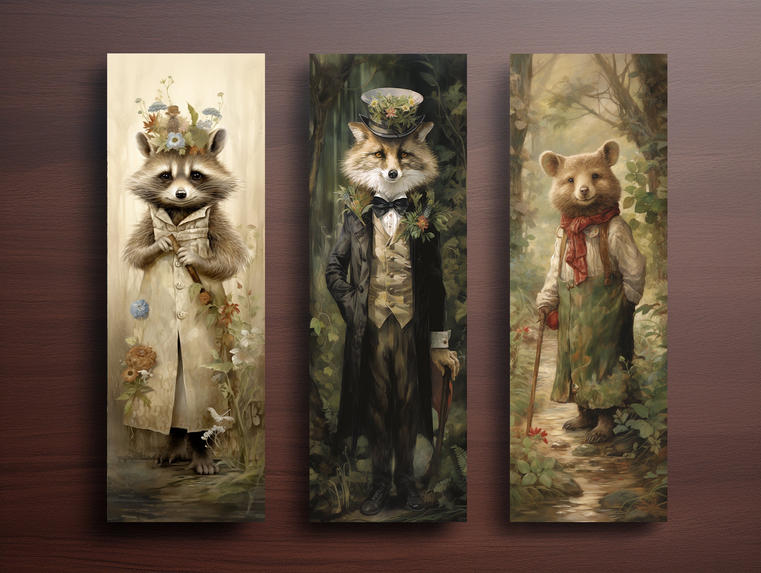 Woodland Animals Bookmarks 15 Printable Fantasy Bookmarks - Etsy