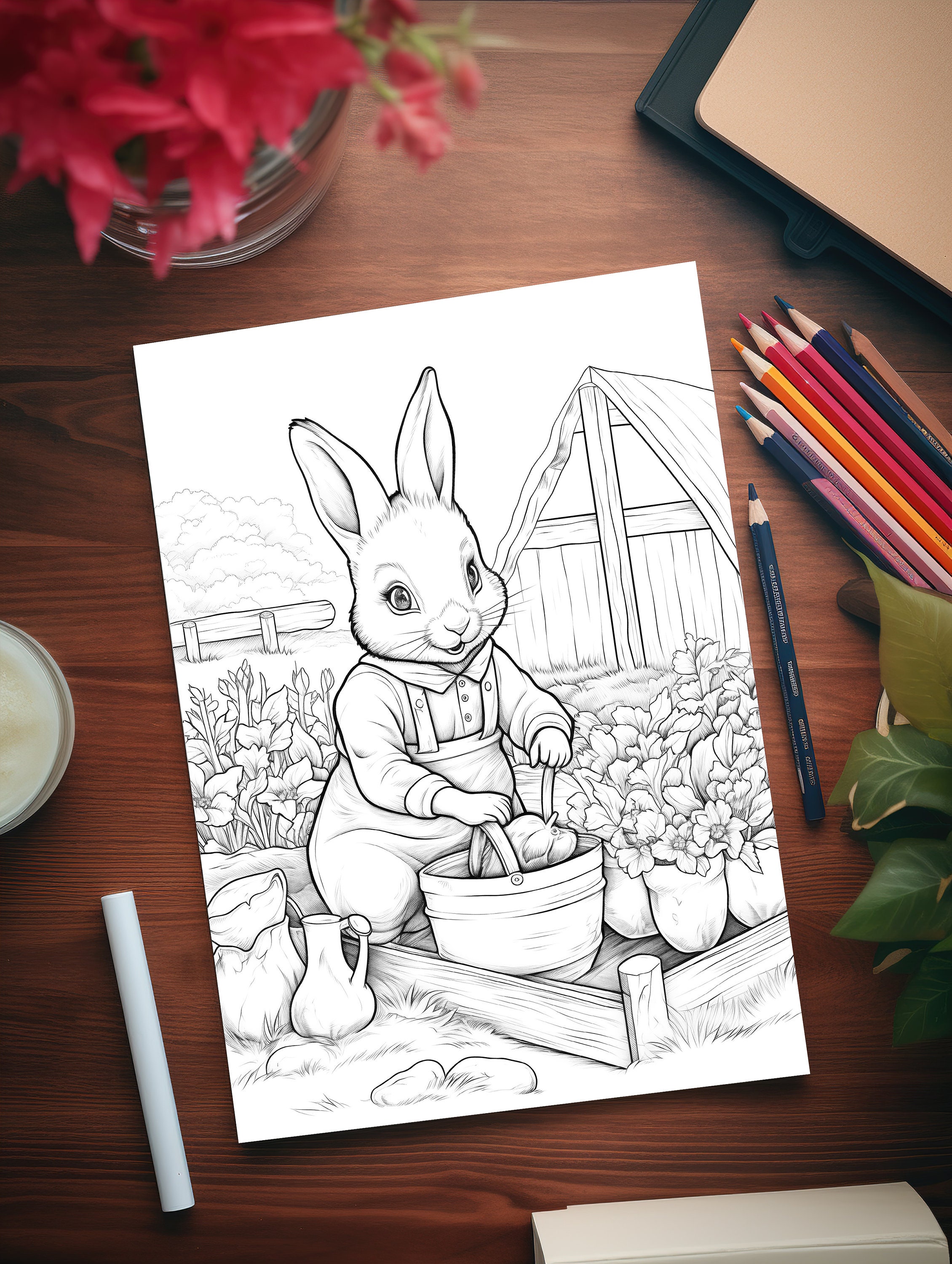 Farm Animals Coloring Book 31 Printable Pages for Adults and - Etsy