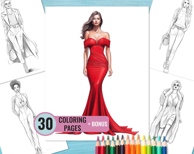 Fashion Coloring Pages: Relax and Color With These Beautiful Couture ...