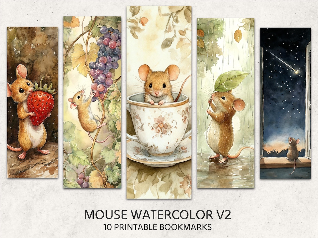 Whimsical Mice Bookmarks | 15 Printable Rodent-themed Bookmarks | Mouse ...