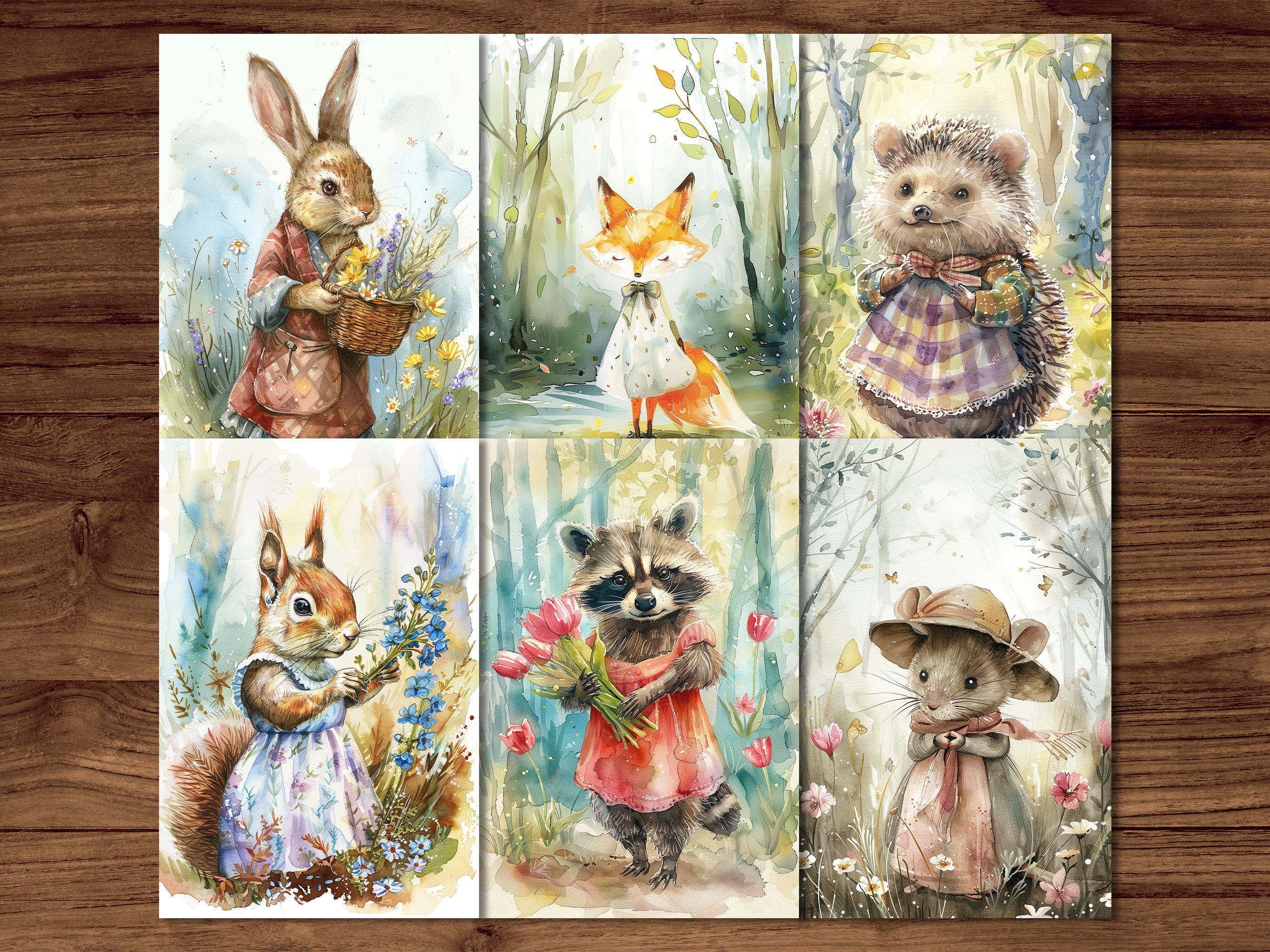 Fantasy Animals Postcards, 6 Printable Magic Postcards Digital Download ...