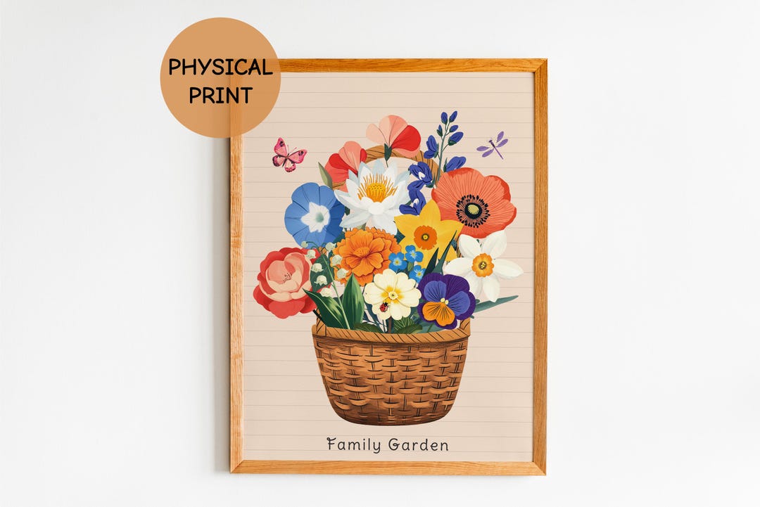 Custom Birth Flower Family Bouquet Print | Family Garden Poster ...