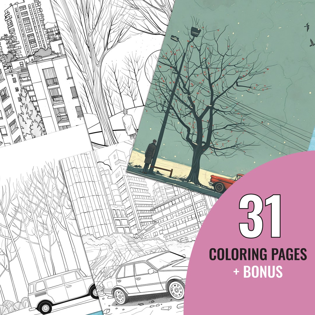Minimalism Landscape Art Coloring Book, 31 Printable Simplicity ...