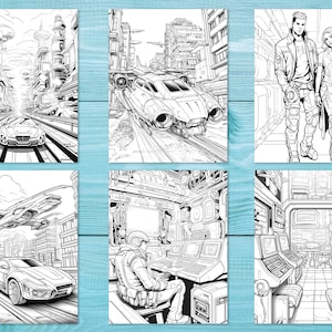 Cyberpunk Coloring Book, 31 Printable Fantastic Pages for Adults and ...