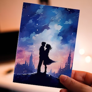 Romantic Postcards, 6 Printable Postcard Digital Download, Love Сards ...