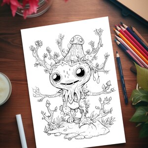 Cute Monsters Coloring Book, 33 Printable Fantasy Creatures Coloring ...