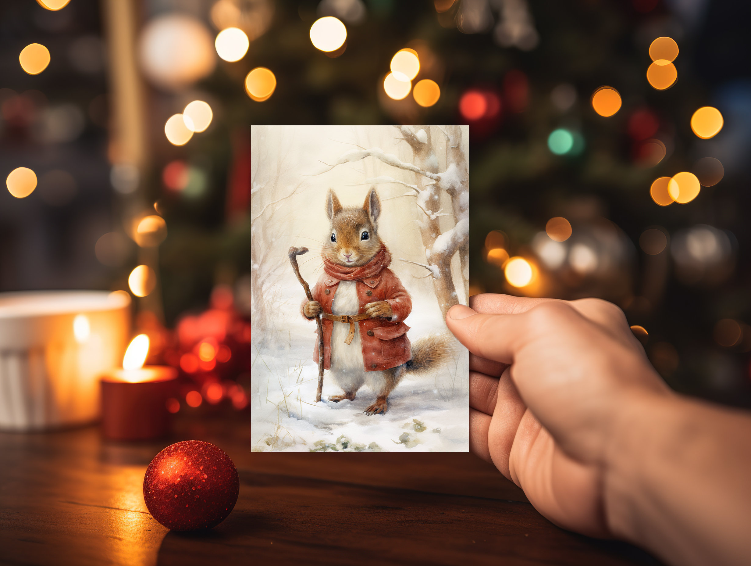 Winter Animals Postcards, 6 Printable Fantasy Postcard Digital Download ...