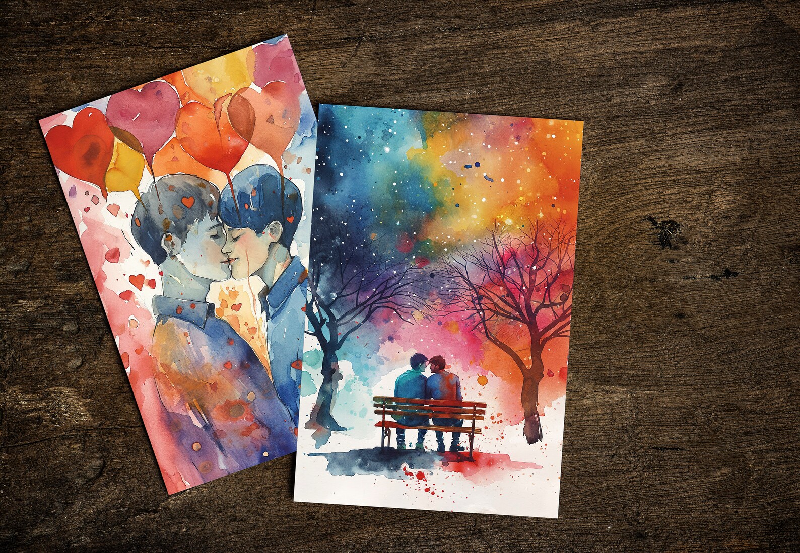 Gay Couples Postcards, 6 Printable LGBT Postcard Digital Download ...