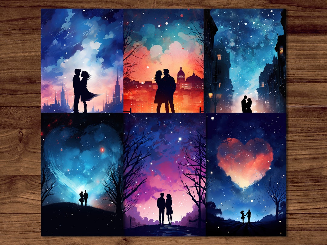 Romantic Postcards, 6 Printable Postcard Digital Download, Love Сards ...