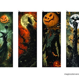 Halloween Bookmarks 12 Printable Spooky Bookmarks Digital Download ...