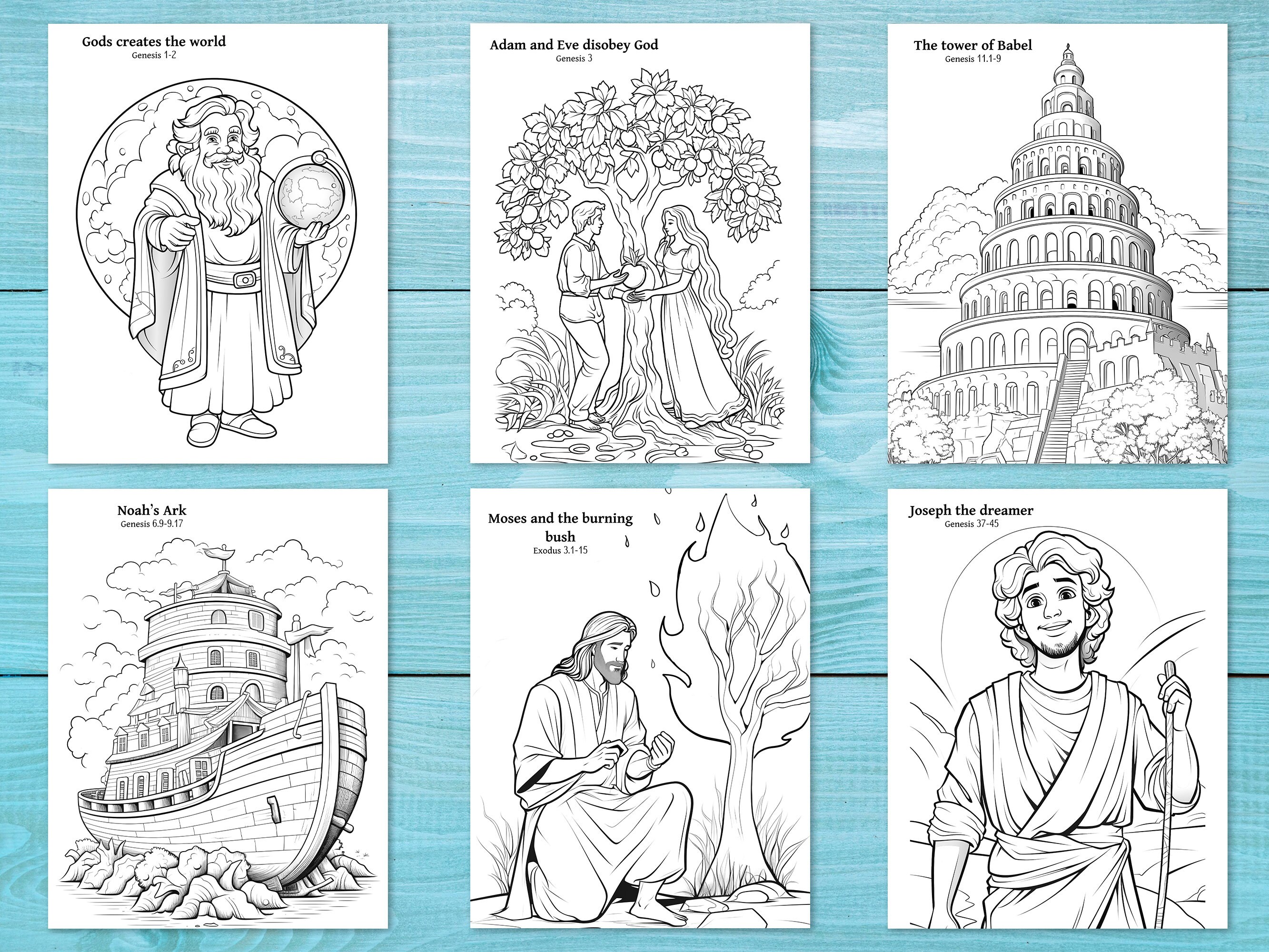 Christian Coloring Pages, 31 Printable Bible Story Pages for Adults and ...