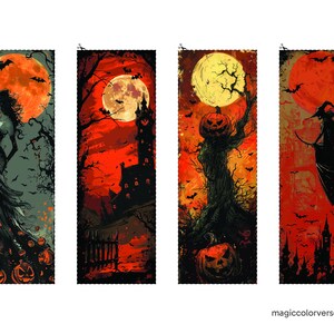 Halloween Bookmarks 12 Printable Spooky Bookmarks Digital Download ...
