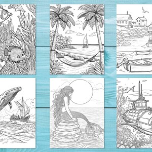 Nautical Coloring Book, 34 Printable Underwater Coloring Pages for ...