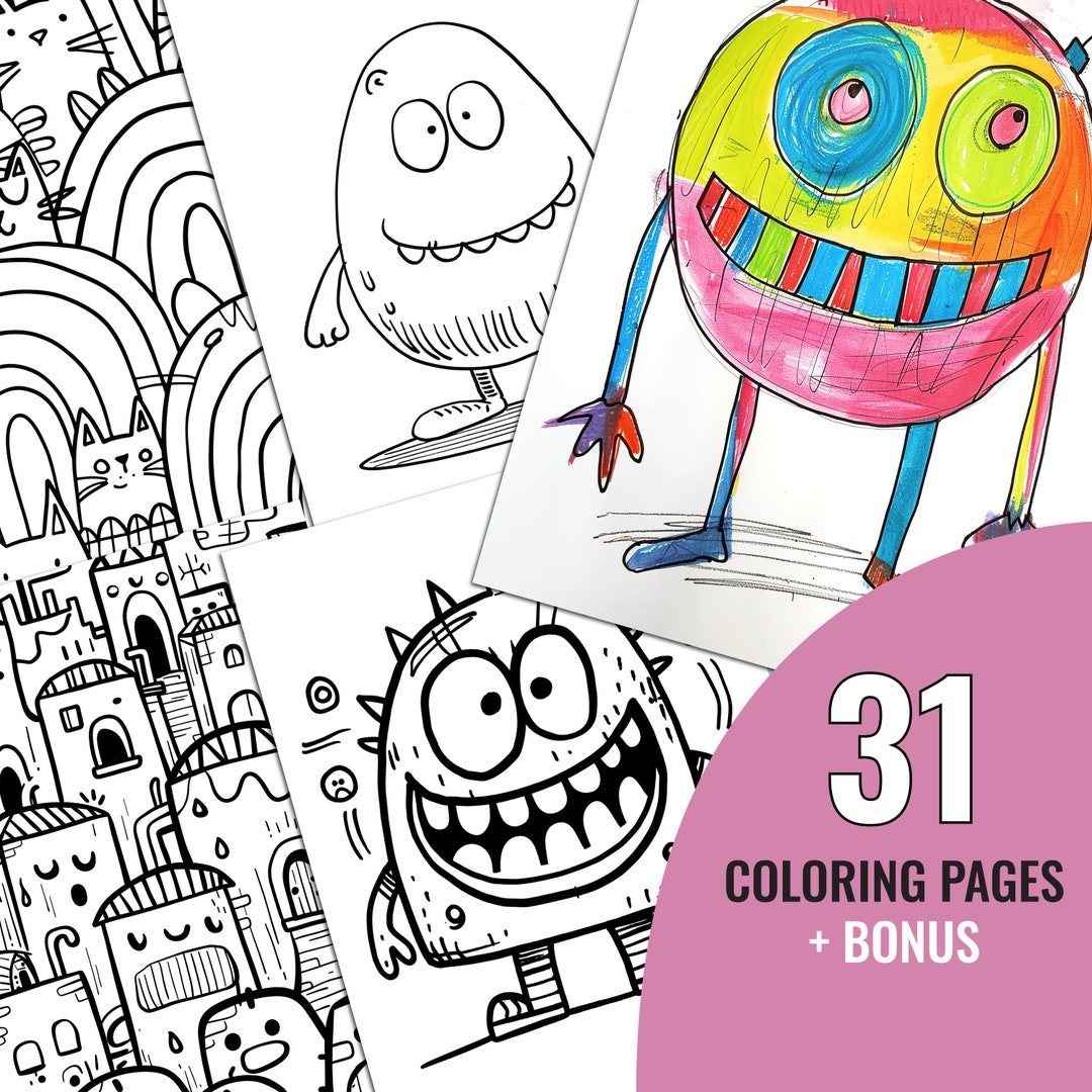 Kids Coloring Book, 31 Printable Cartoon Pages for Adults and Kids ...