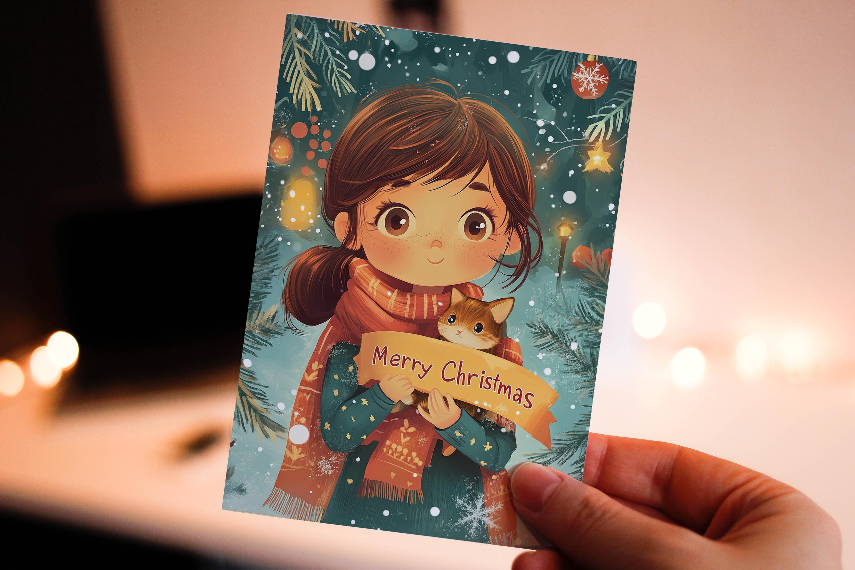 Festive Christmas Postcards | Printable Holiday Card Set | Modern ...