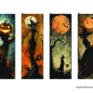 Halloween Bookmarks 12 Printable Spooky Bookmarks Digital Download ...