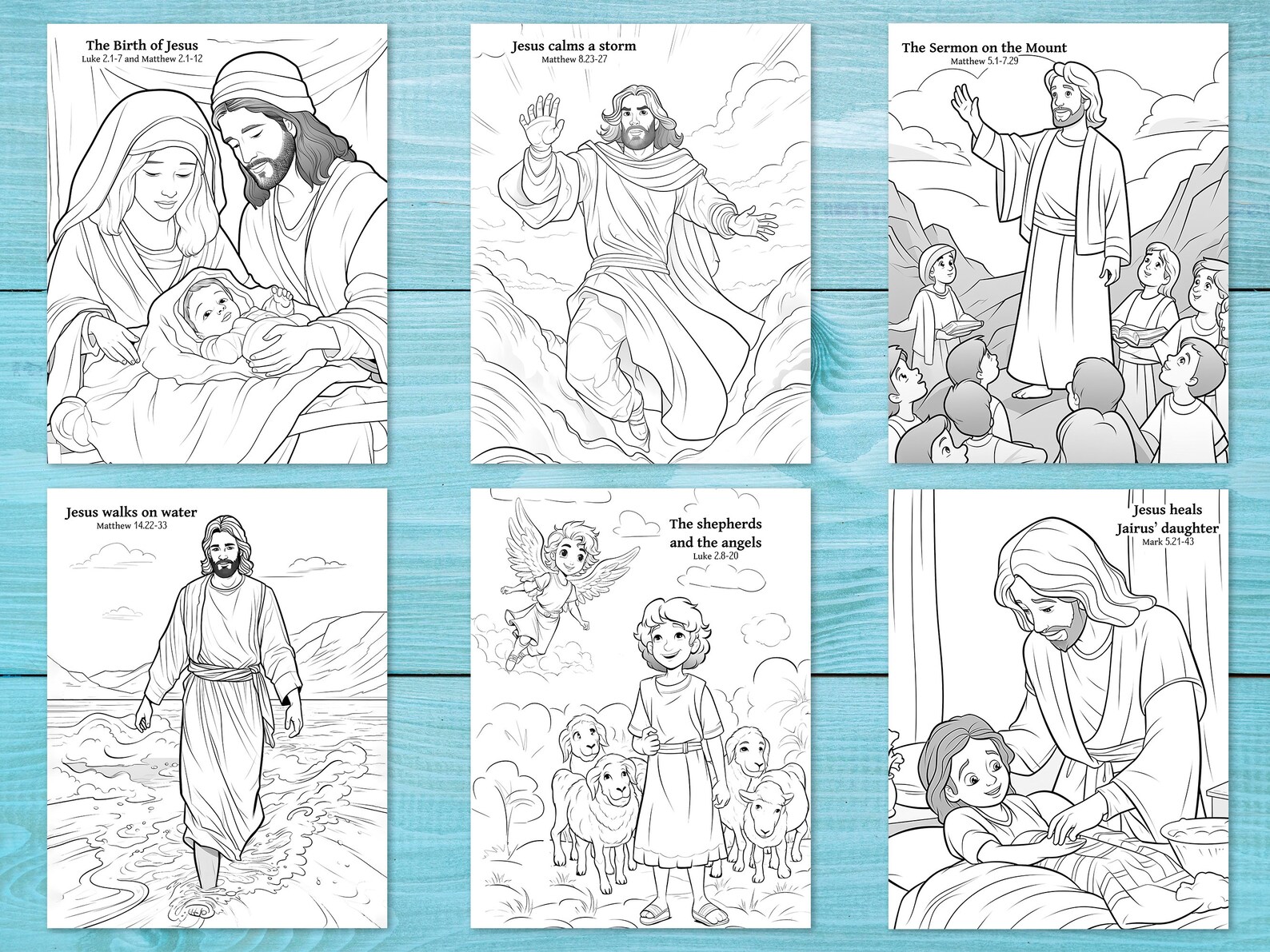 Christian Coloring Pages, 31 Printable Bible Story Pages for Adults and ...