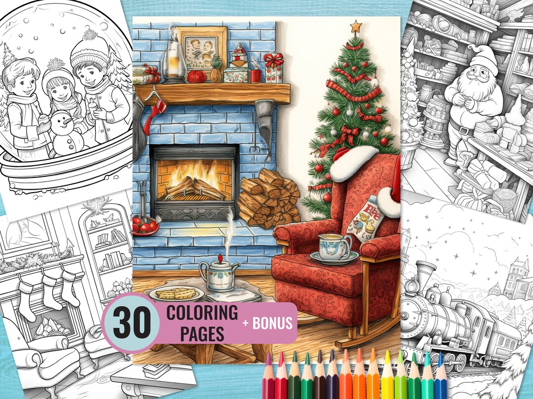 Christmas Coloring Book, 30 Printable Fairy Pages for Kids and Adults ...