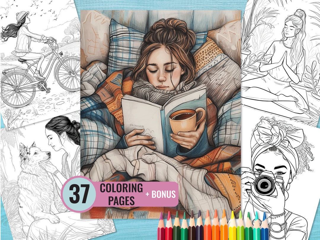 Women Hobbies Coloring Book, 37 Printable Hobby Coloring Pages for ...