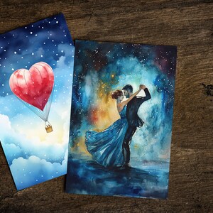 Love Postcards, 6 Printable Romantic Postcard Digital Download, Love ...