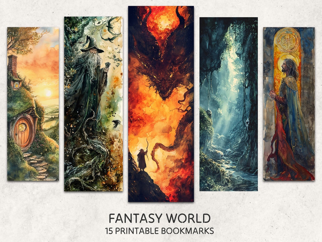 Fantasy World Bookmarks 15 Printable Magic Bookmarks Digital Download ...