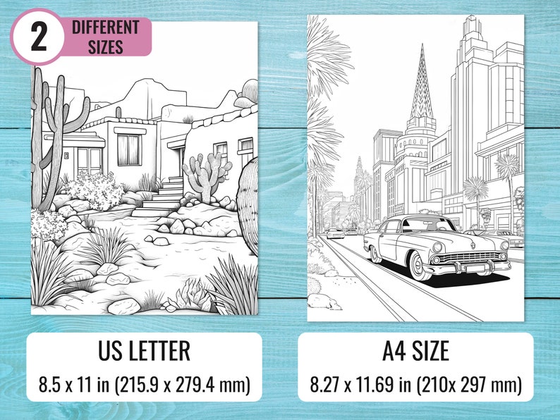 USA Landscape Coloring Pages, 40 Printable USA Landmarks Coloring Book ...